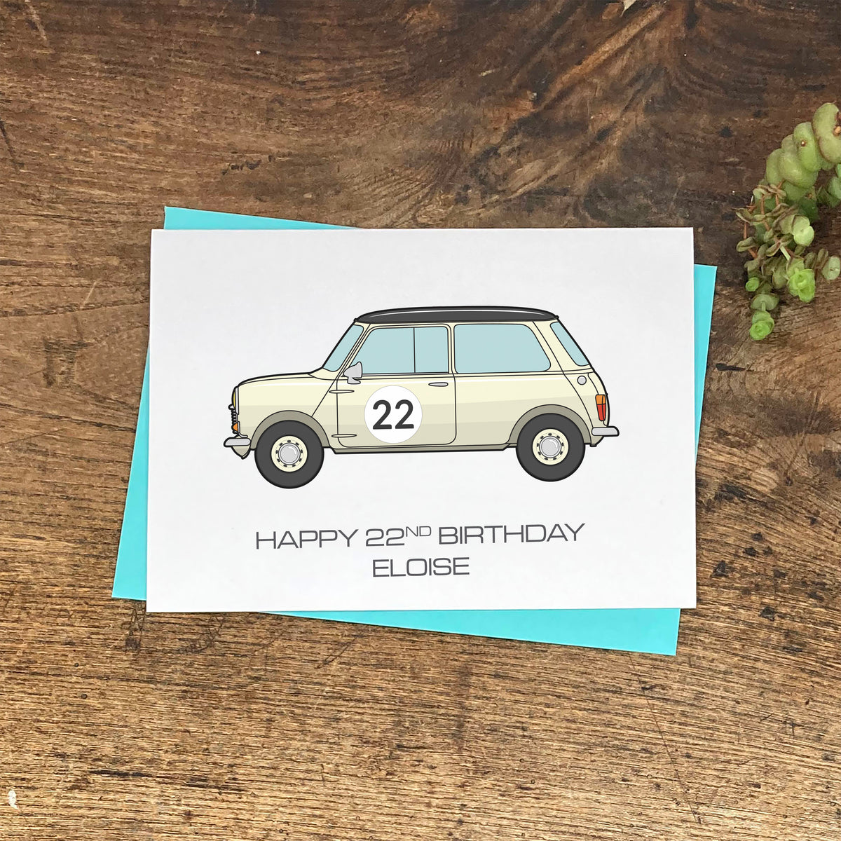 Classic Mini Personalised Birthday Card – Hamilton Metalworks